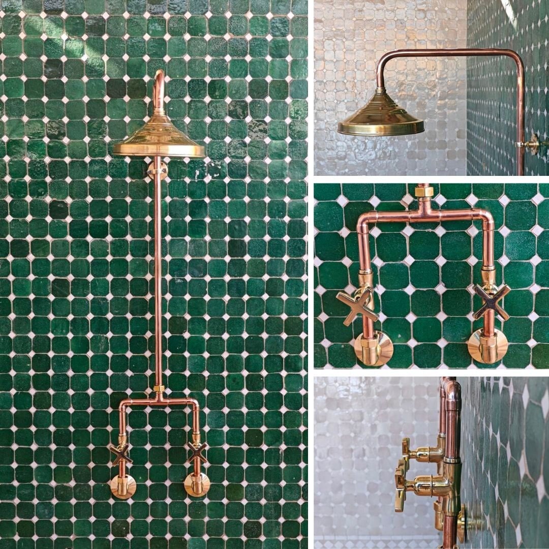 Antique Copper Shower System #VFK184 – VintageFaucets